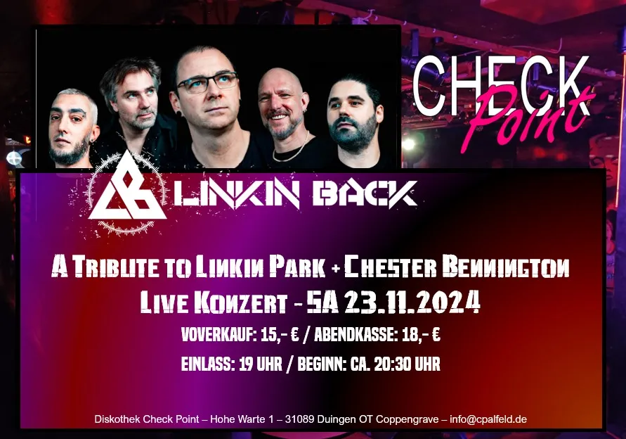 Linkin Back - A Tribute to Linkin Park - 23/11/2024 - Coppengrave ...
