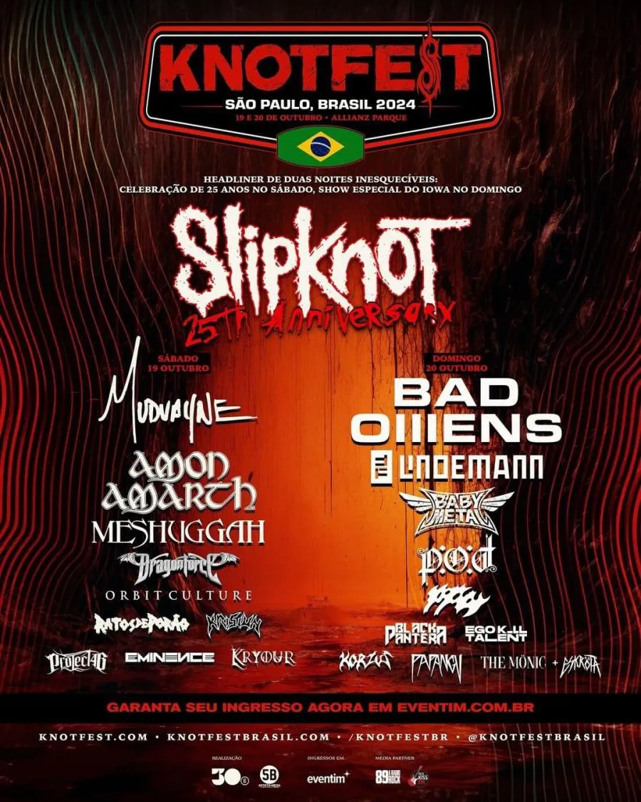 Knotfest Brasil 2024 - 19/10/2024 (2 days) - Sao Paulo - Brazil