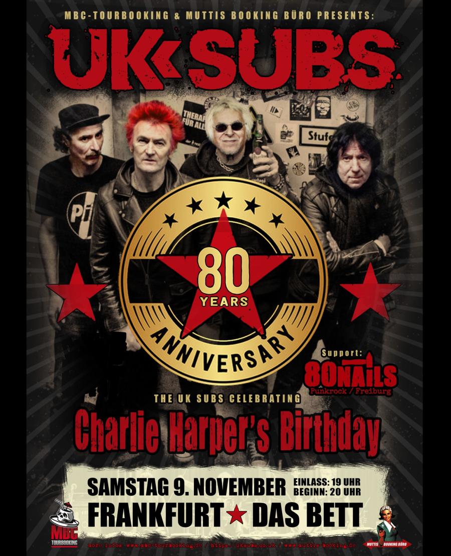 Event UK Subs - 09/11/2024 - Frankfurt - Das Bett - Germany