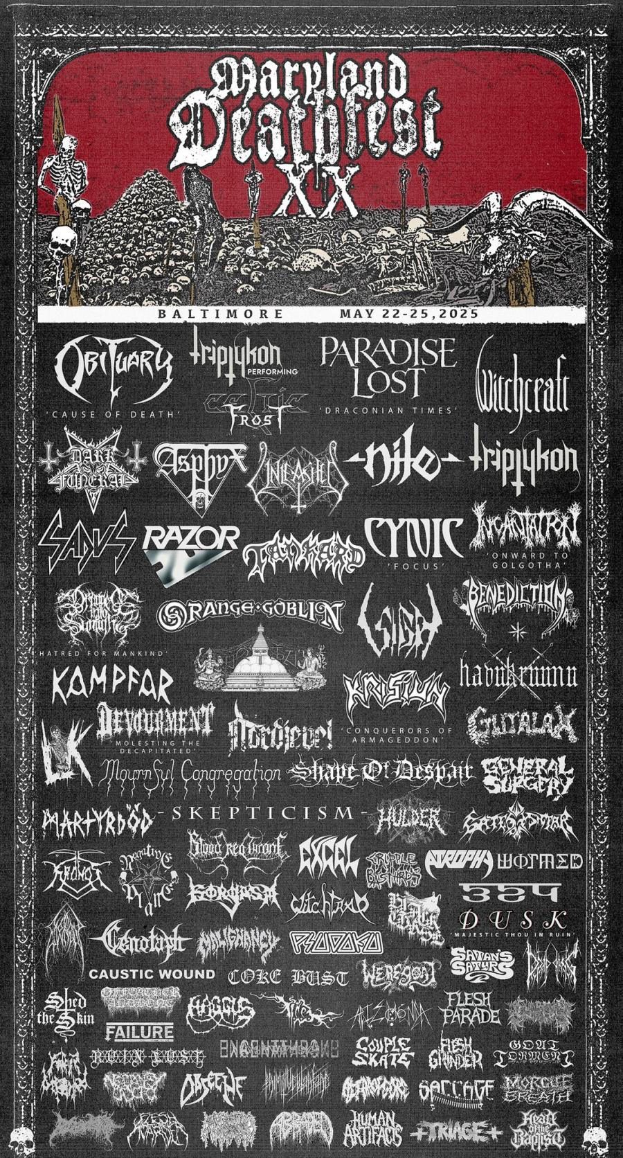 Maryland Deathfest 2025 - 21/05/2025 (5 days) - Baltimore - United States