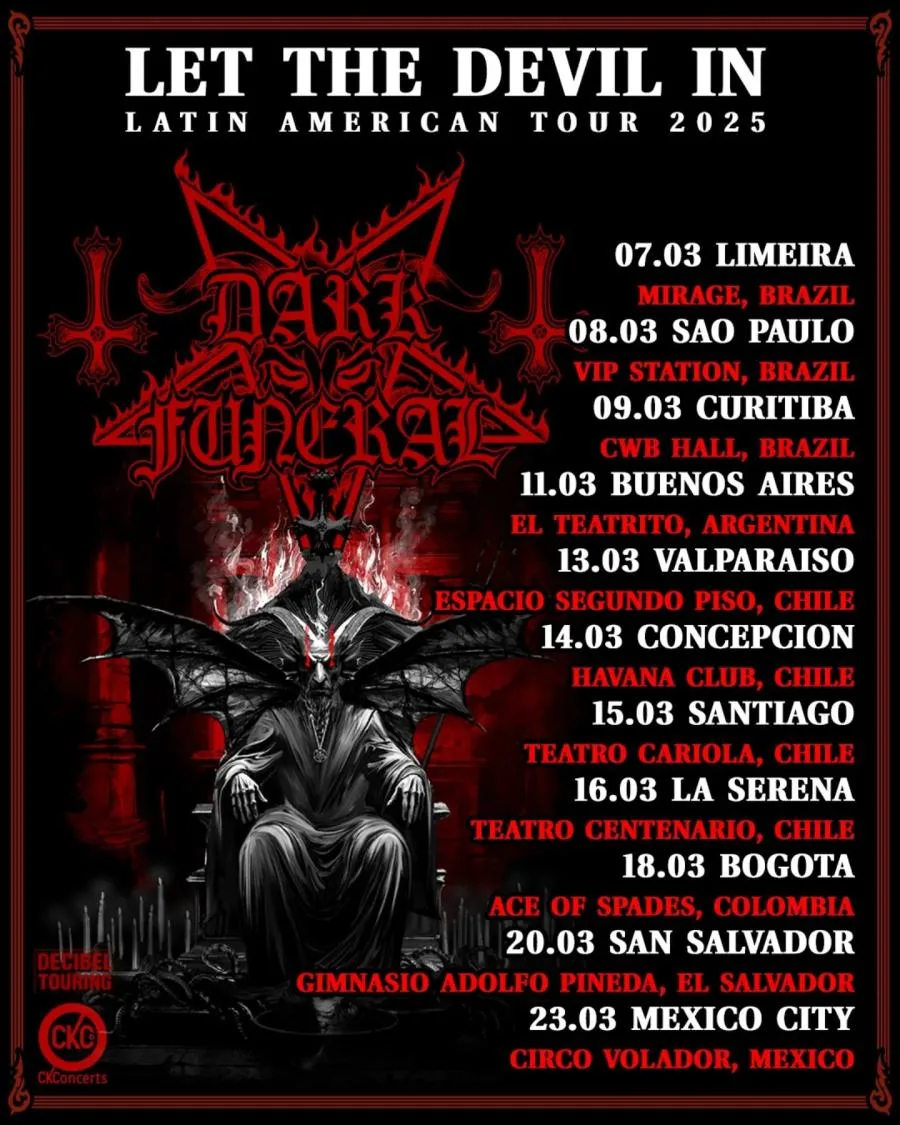Dark Funeral - Let The Devil In - Latin American Tour 2025 - 20/03/2025 ...