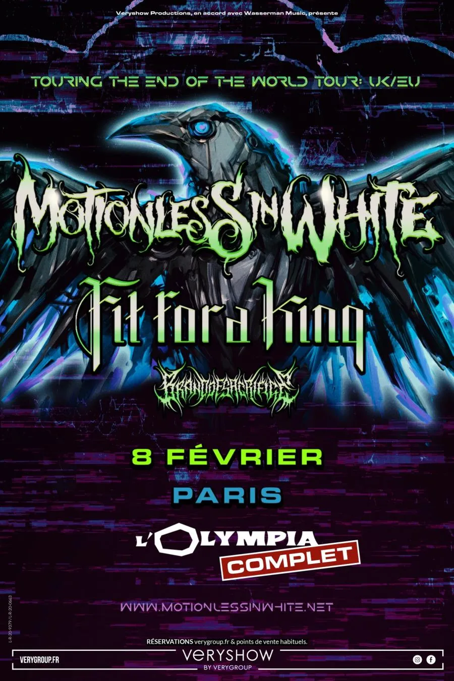 Motionless In White - Tour 2025 - Paris - Running Order | Concerts-Metal