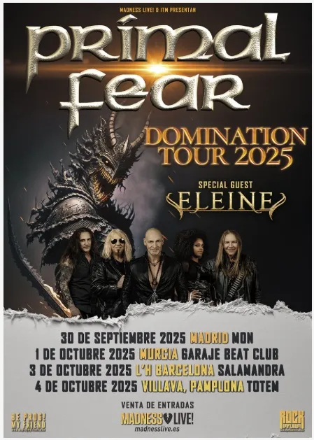 Primal Fear - Domination Tour 2025 - 30/09/2025 - Madrid - MON - Spain