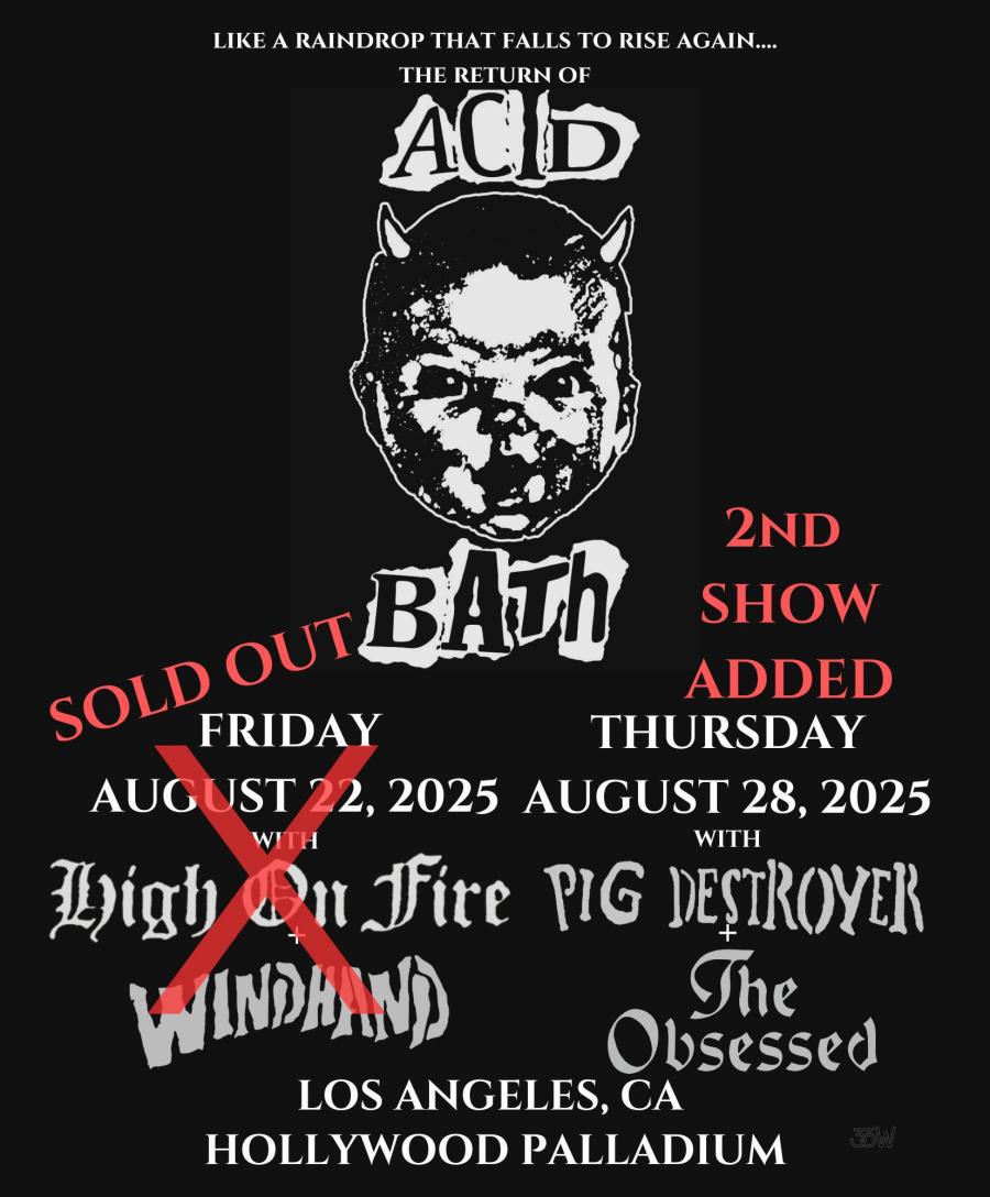 Event Acid Bath - 28/08/2025 - Los Angeles - Hollywood Palladium ...