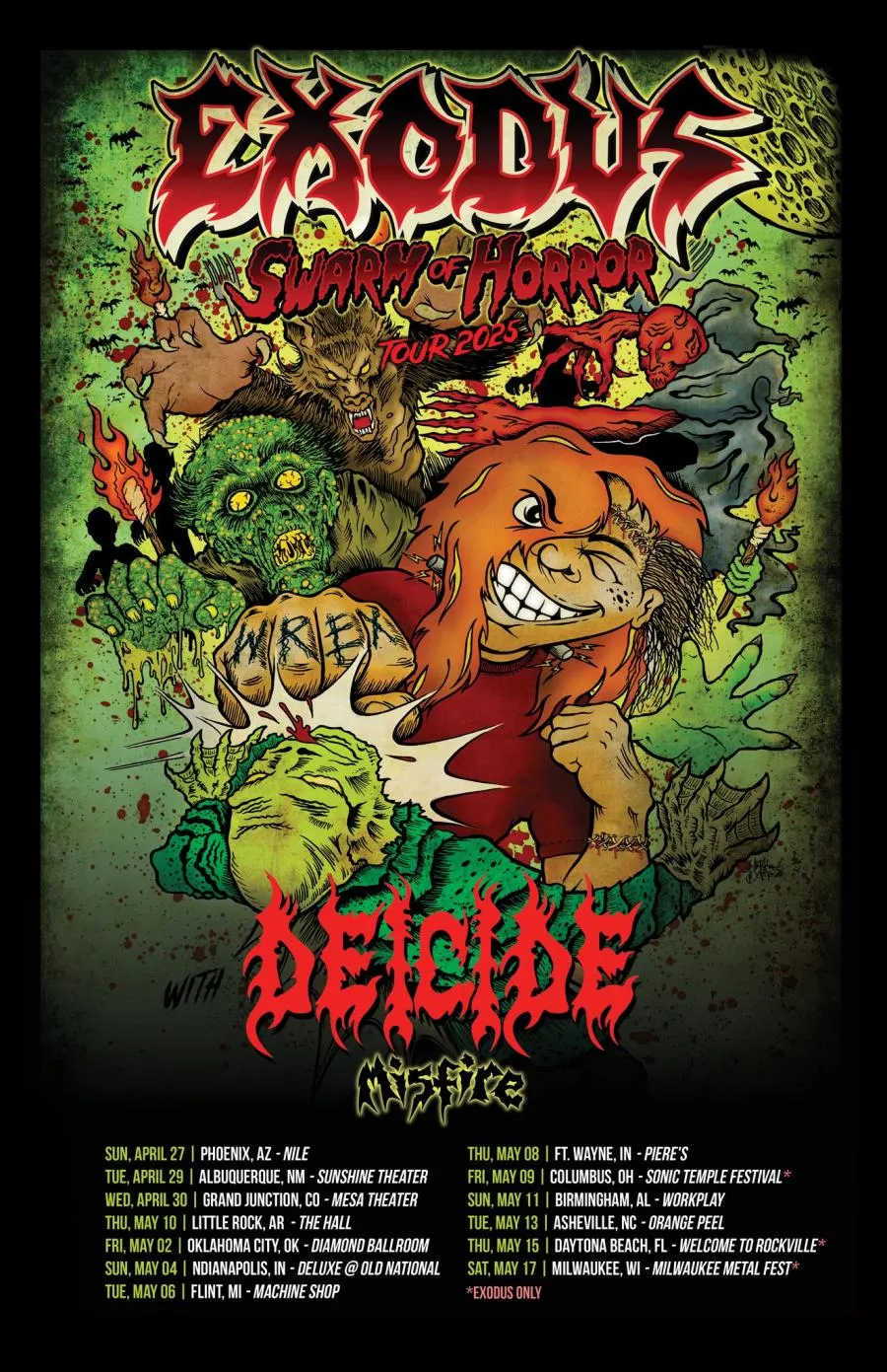 Exodus + Possessed + Misfire - 04/05/2025 - Indianapolis - Deluxe at ...