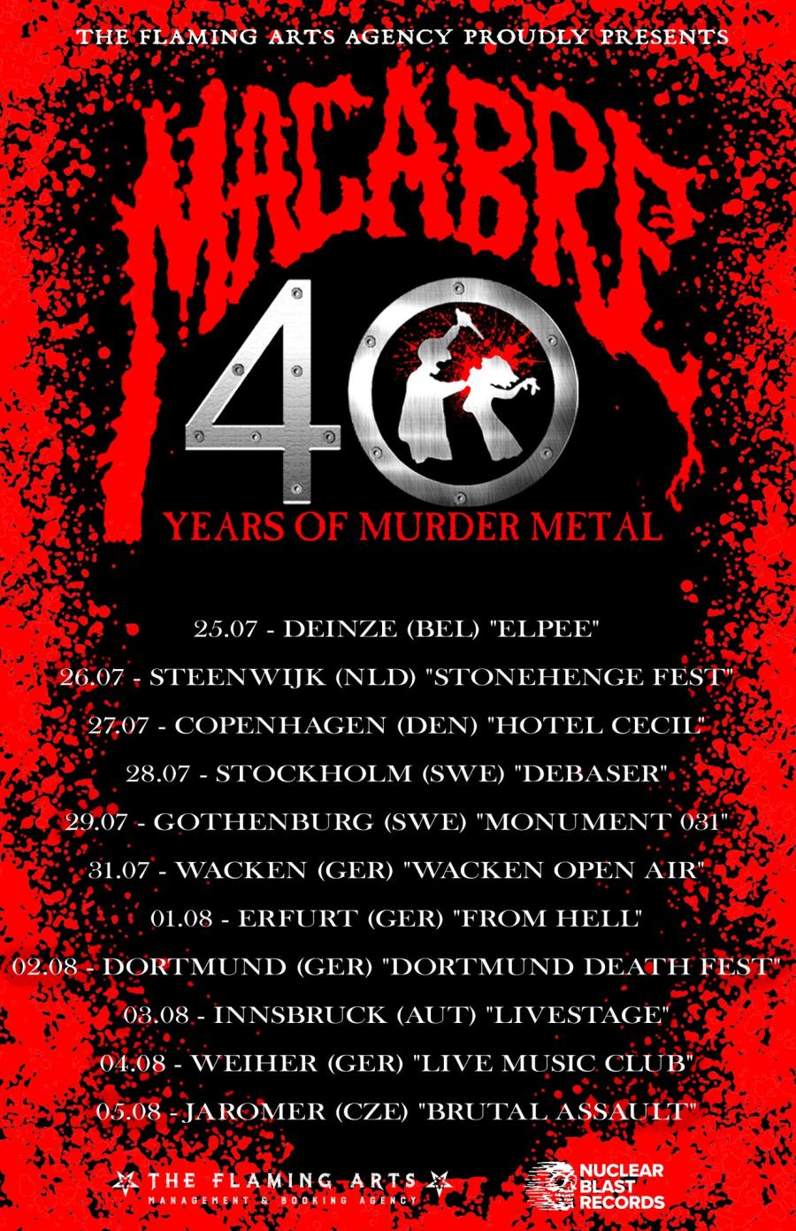 Macabre - 40 Years of Murder Metal European Tour 2025 - 28/07/2025 ...