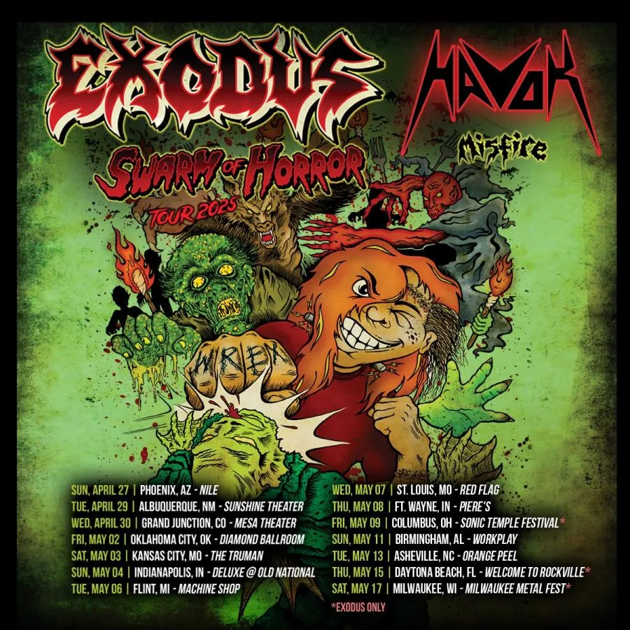 Exodus + Havok + Misfire - 11/05/2025 - Birmingham - Workplay - United ...