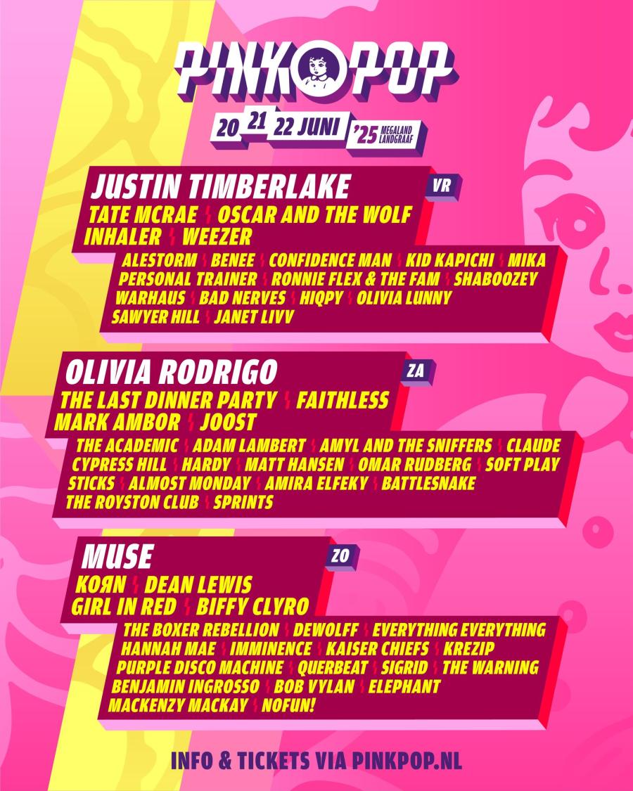 Pinkpop Festival 2025 - 20/06/2025 (3 days) - Landgraaf - Netherlands