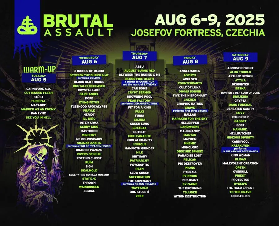 Brutal Assault 2025 - 06/08/2025 (4 days) - Jaromer - Fortress Josefov - Czechia