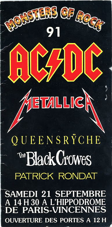 Monsters of Rock 1991 - 21/09/1991 - Paris - Hippodrome de Vincennes ...